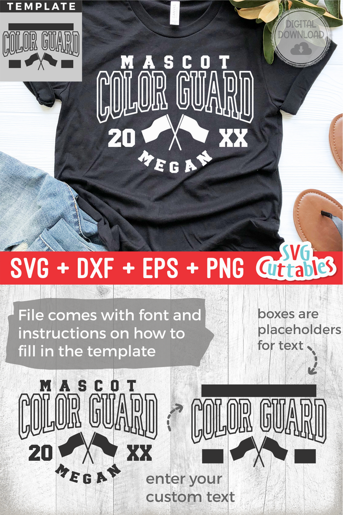 Color Guard Template 005 | SVG Cut File | svgcuttablefiles