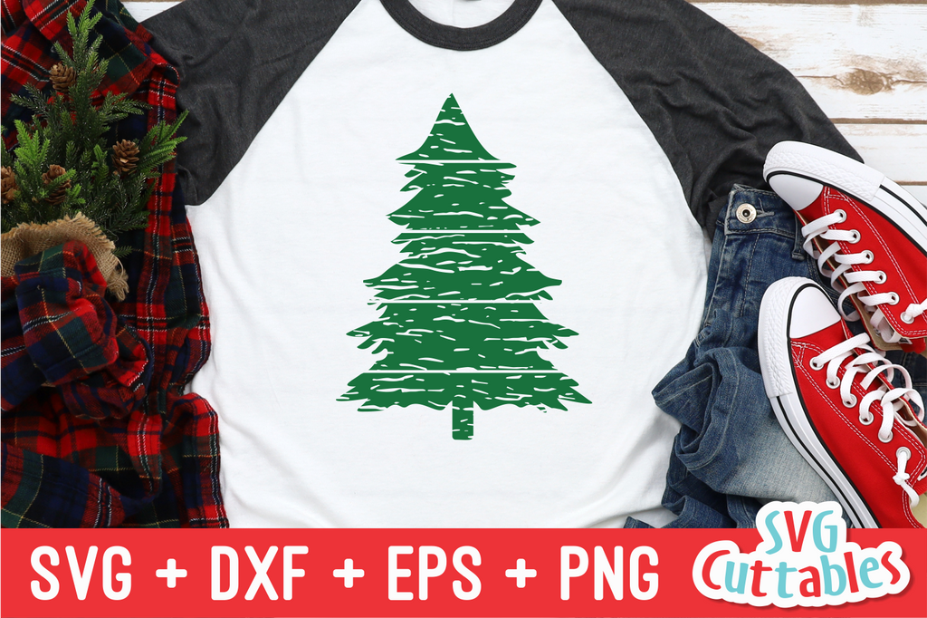 Distressed Christmas Tree | Cut File | svgcuttablefiles